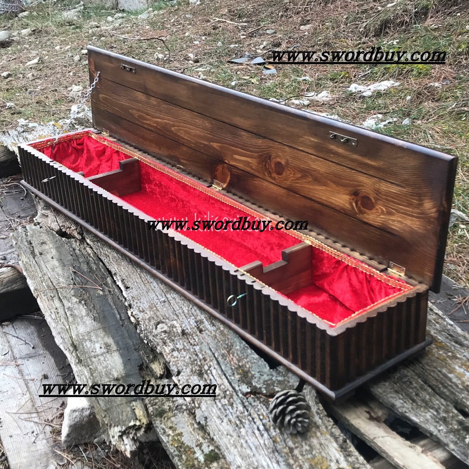 Handmade Wooden Sword Box for Display and Protection